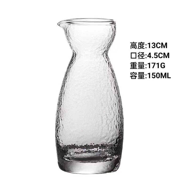 Декантер для саке в японском стиле для домашнего использования, декантер с чеканной текстурой, устройство для подогрева саке, чашка для саке, стеклянный диспенсер для вина.