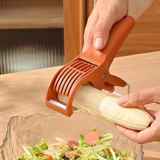 Креативная нарезка бананов, колбас, салатов, овощей и фруктов, нержавеющая сталь и ABS