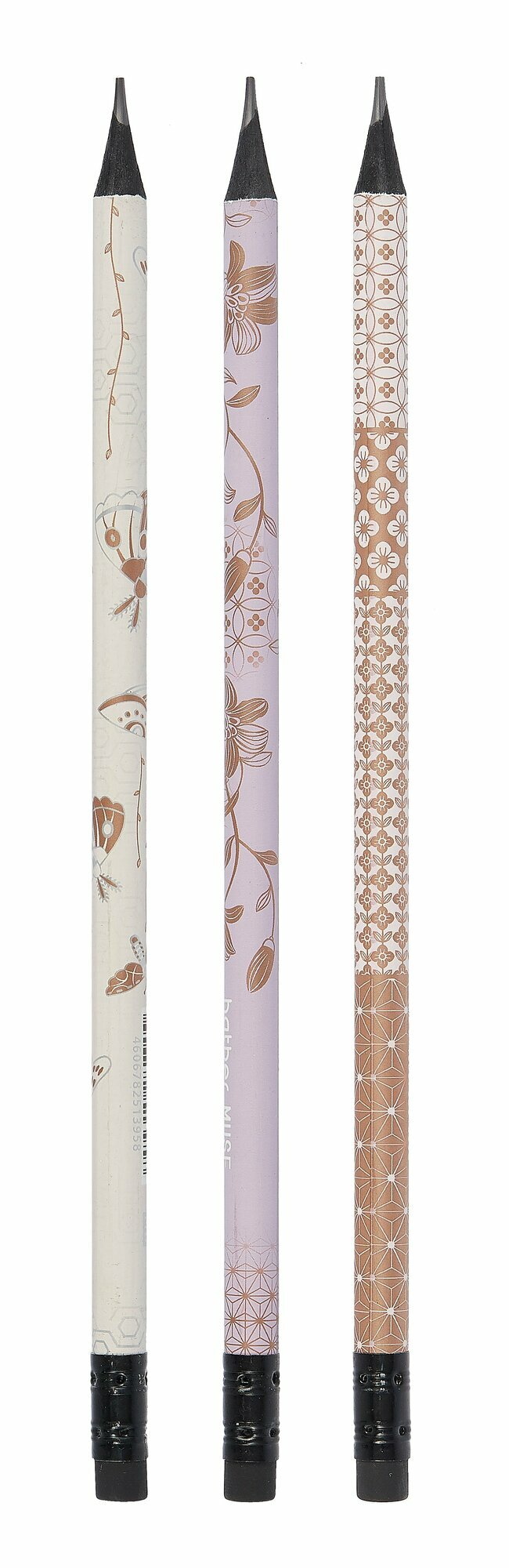 Карандаш ч/гр с ластиком "Muse", НВ, ассорти, Hatber