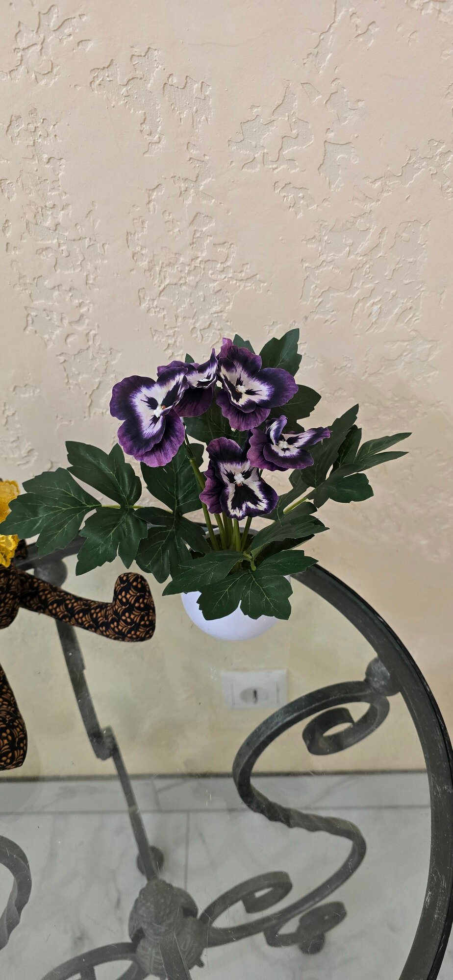 Искусственные цветы Holodilova "Анютины глазки", в горшке, фиолетовые