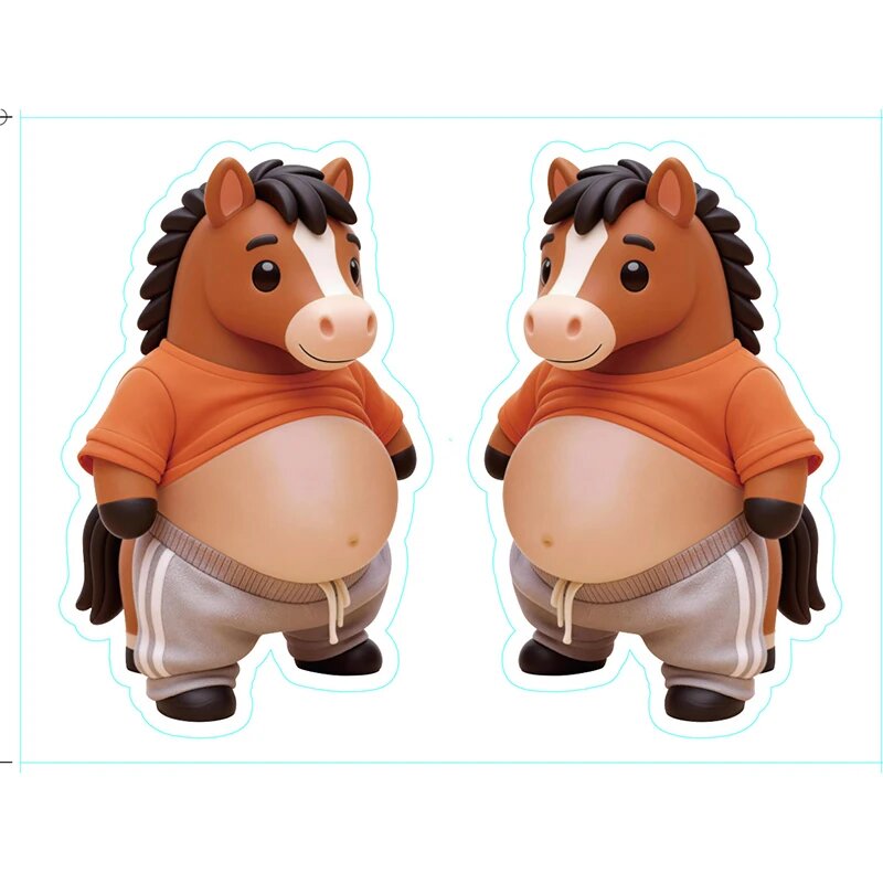 3D наклейки с пони и мультяшными животными A6