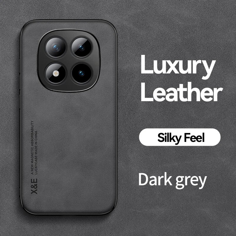 Чехол Luxury Leather Dark grey для POCO M8 Pro 5G