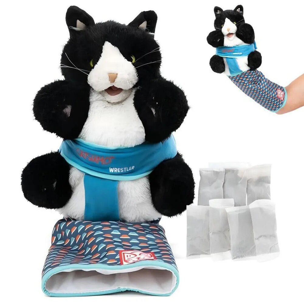Перчатки-игрушки для кошек в виде чёрного кота, хлопок