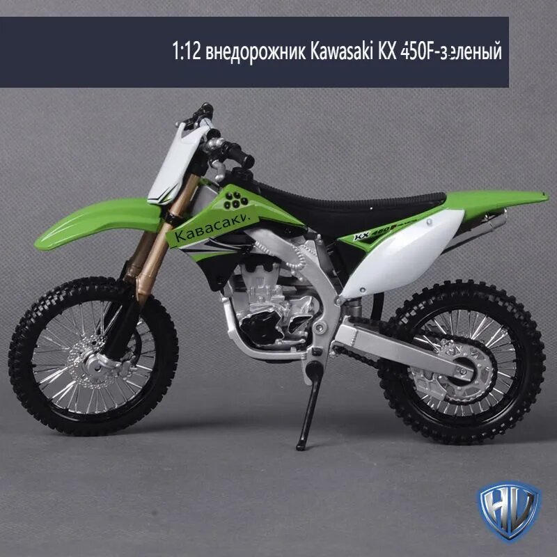 Модель мотоцикла Kawasaki KX 450F 1:12 Зеленый игрушка