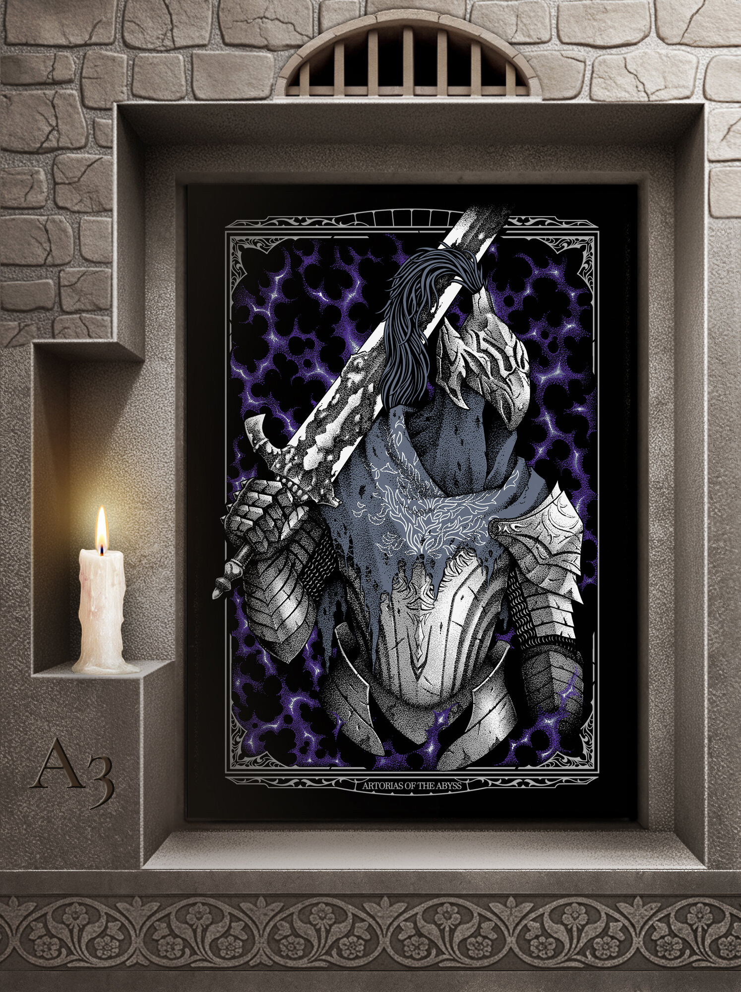 Постер Dark Souls - Плакат Дарк Соулс - "Арториас Путник Бездны" - Формат А3