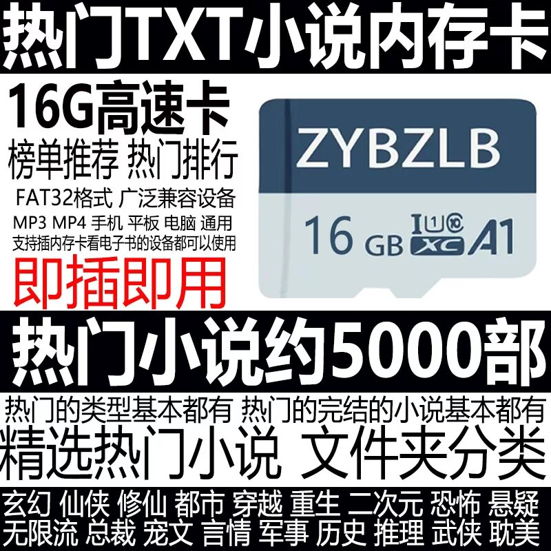 Карта памяти электронной книги, аудио, новая карта памяти MP3P4, мобильный телефон, устройство чтения P5, TXT novel TF,