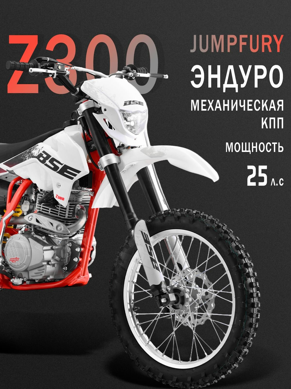 Эндуро / кроссовый мотоцикл BSE Z3.00 19/16 JumpFury Red/White