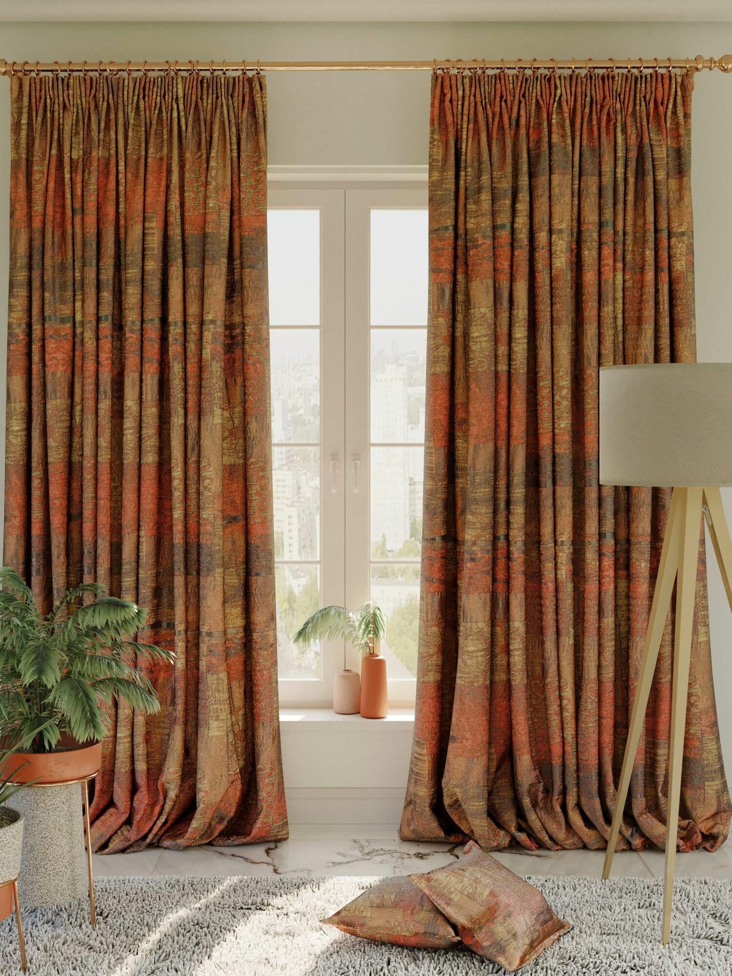 Шторы портьерные на отрез метражом от 1 метра, высота отреза 280 см