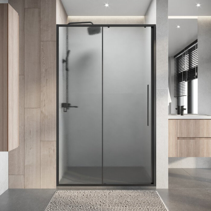 Душевая дверь в нишу Niagara Nova NG-34-L12CHGR 120 см, профиль матовый графит, стекло шиншилла
