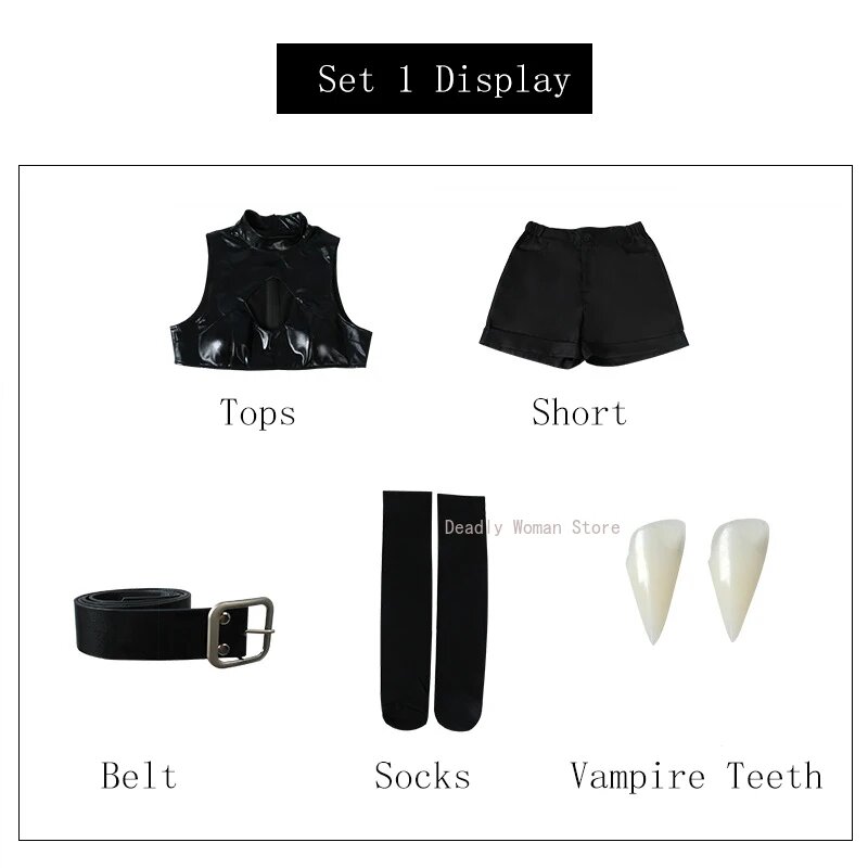 Косплей костюм Нанакуса Назуна из аниме CALL OF THE NIGHT Черный, S, Nazuna sets 1