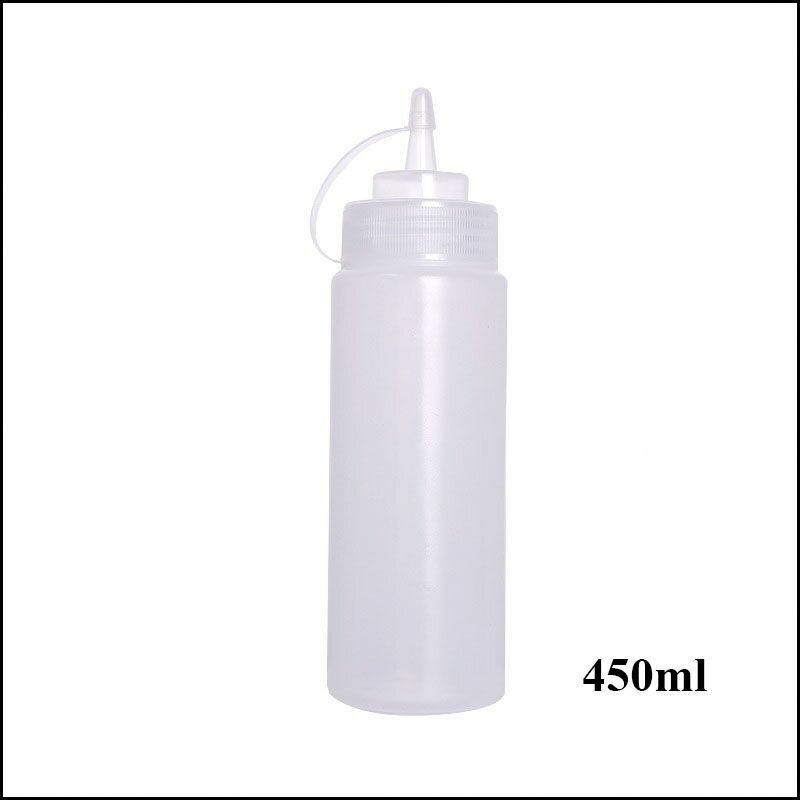 Пластиковая бутылка для соусов с мерной шкалой 240-500мл, дозатор для кетчупа, майонеза, масла