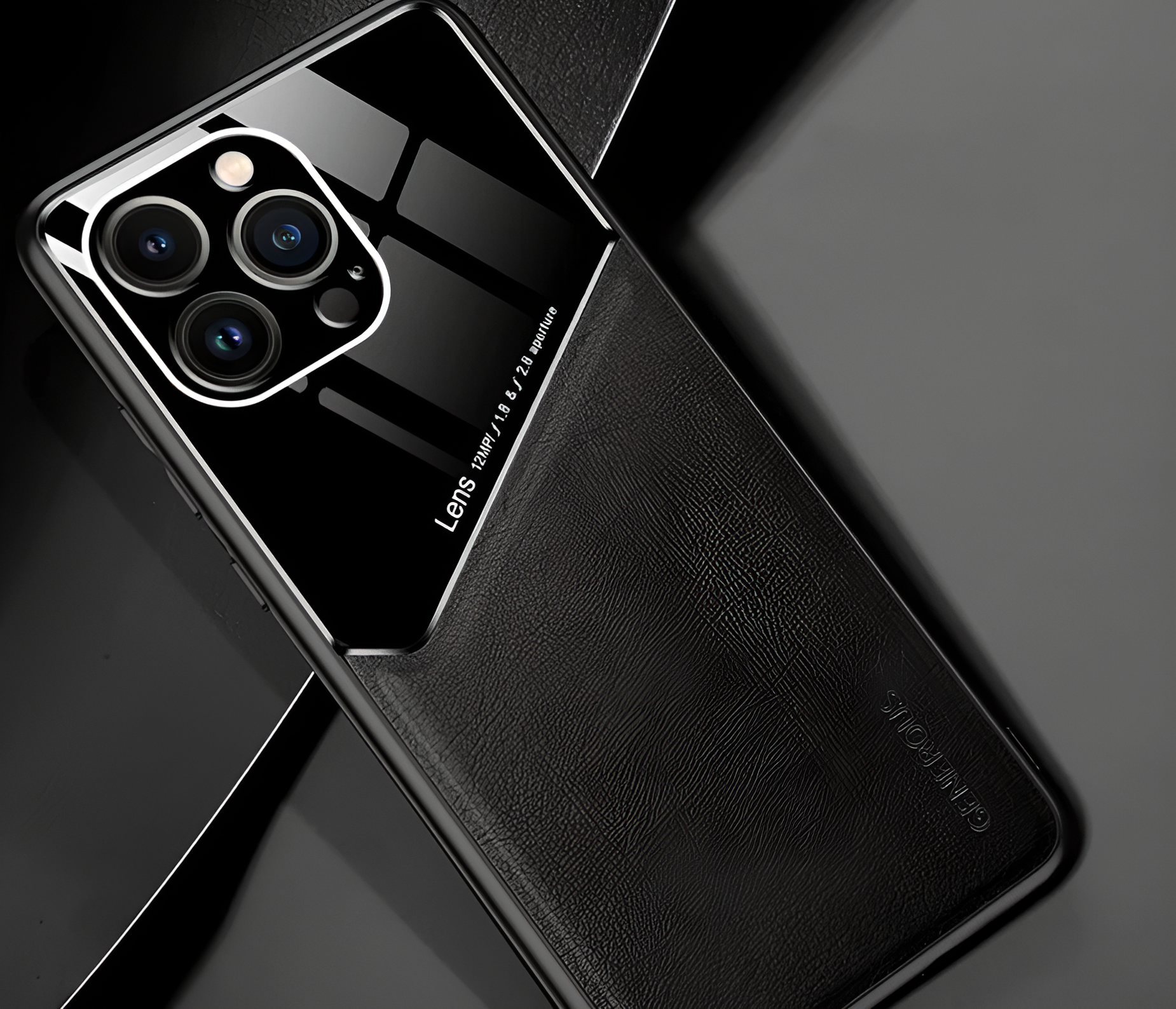 Чехол-панель MyPads Generoso для IPHONE 14 Pro MAX из силикона со вставками из эко-кожи и оргстекла черная