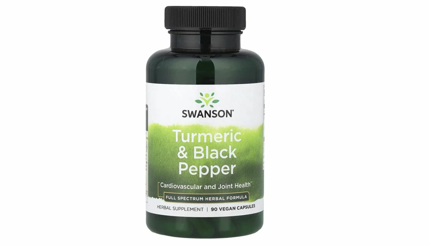 Swanson, Turmeric & Black Pepper, Куркумин и Черный перец, 90 растительных капсул