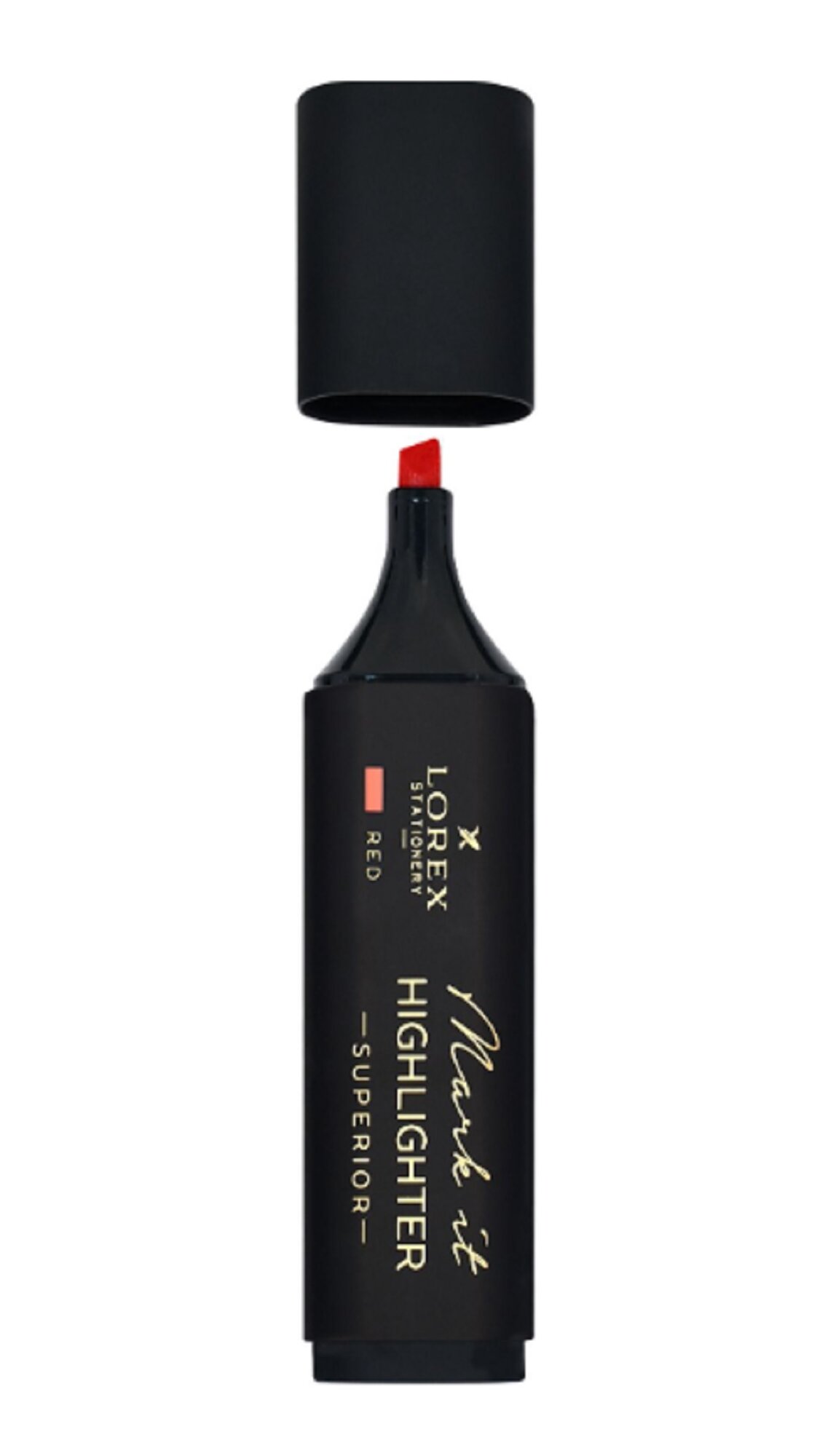 Маркер текстовый LOREX Superior, красный, неоновый, скошенный наконечник, 1-5мм 1 шт