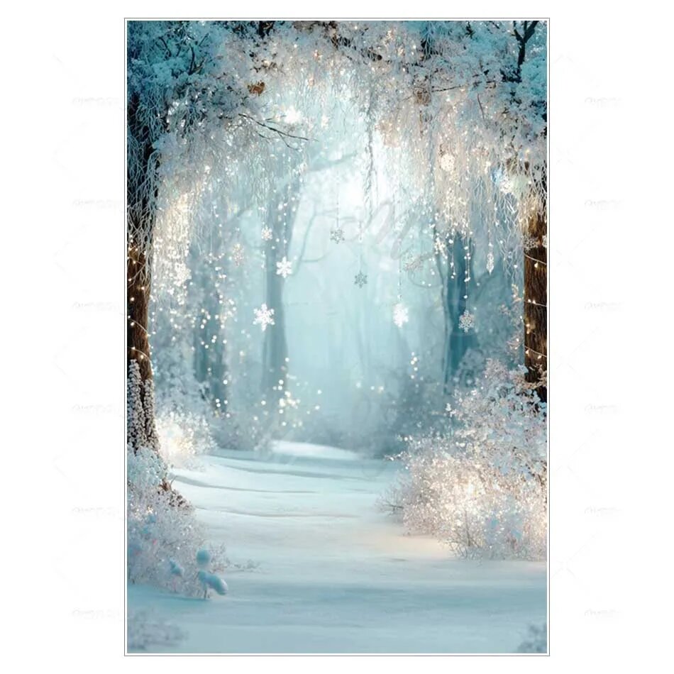 Фотофон виниловый 80x120cm "Enchanting Snowy Woodland", JJDT00530