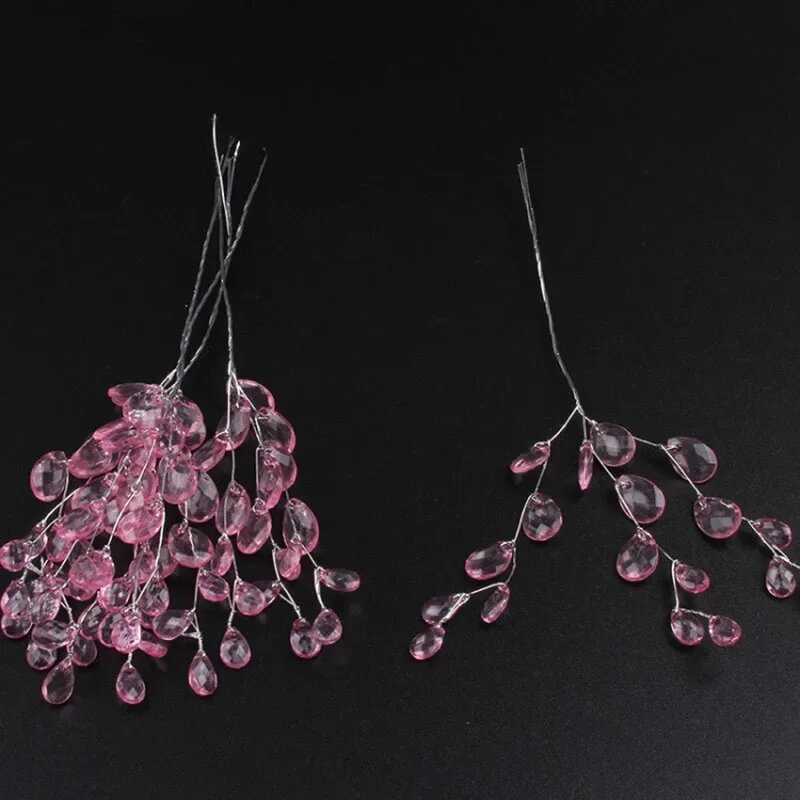 Искусственные цветы акриловые белые розовые 10 шт 10pcs pink