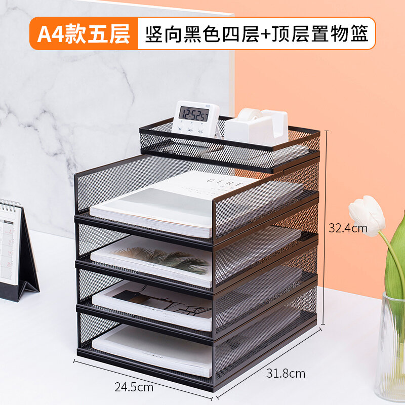 Настольная металлическая подставка для документов формата А4, офисный стеллаж для хранения, многоярусная железная подставка для папок, ящик для хранения, книжная полка.