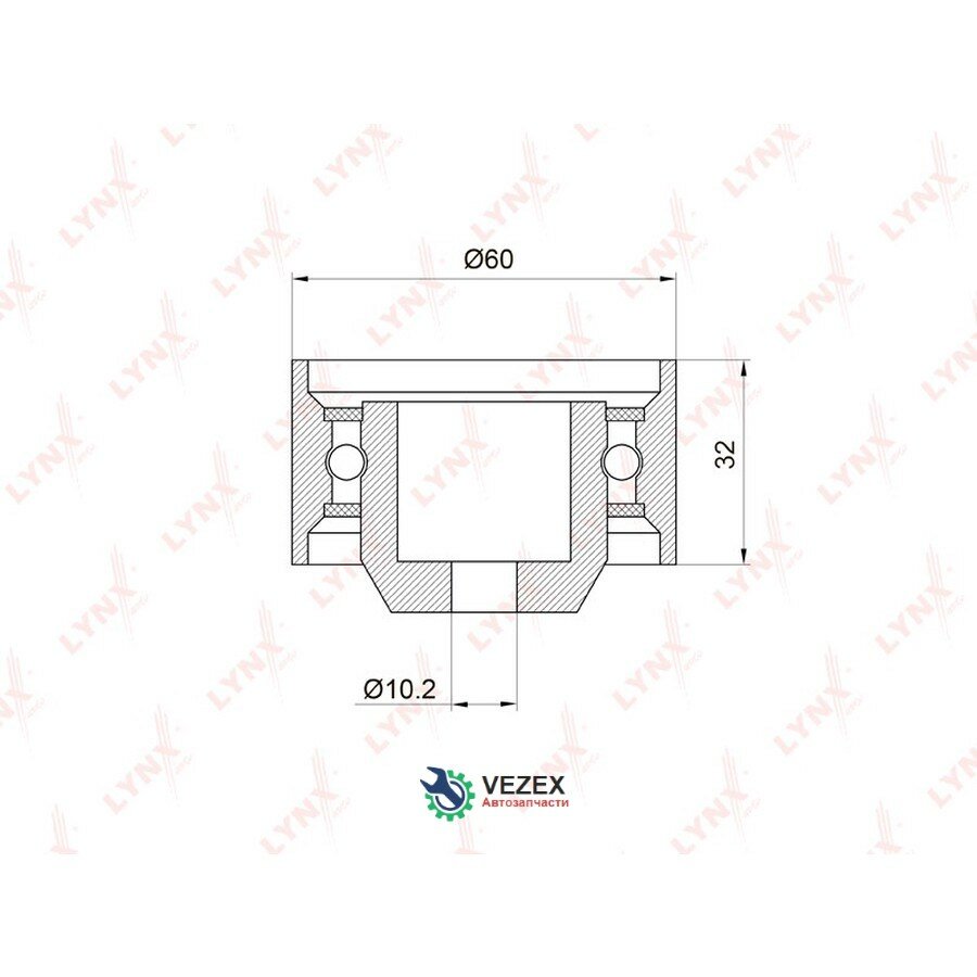 LYNXAUTO PB3014 ролик обводной ГРМ!\ Hyundai Elantra <95/Sonata 89>/Santa Fe 00>/Magentis 00> DOHC