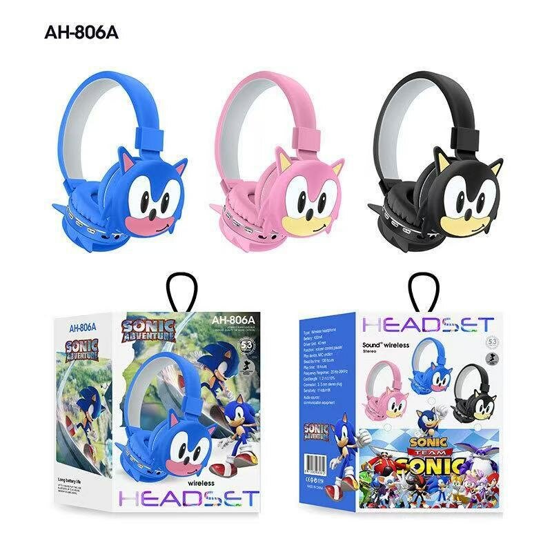 Милые беспроводные наушники Sonic чёрный, Беспроводные наушники-обод