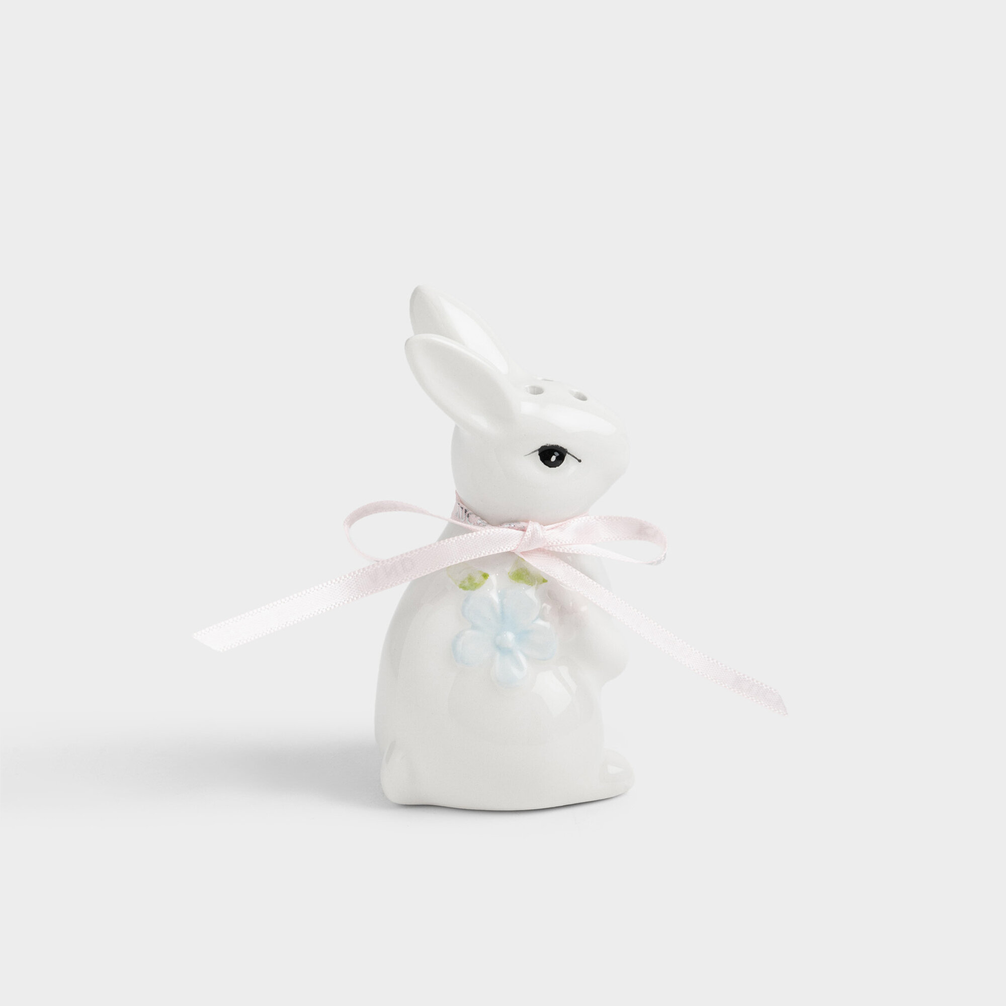 Емкость для соли или перца, 9 см, керамика D, молочная, Кролик с цветами, Rabbit bloome, Kuchenland