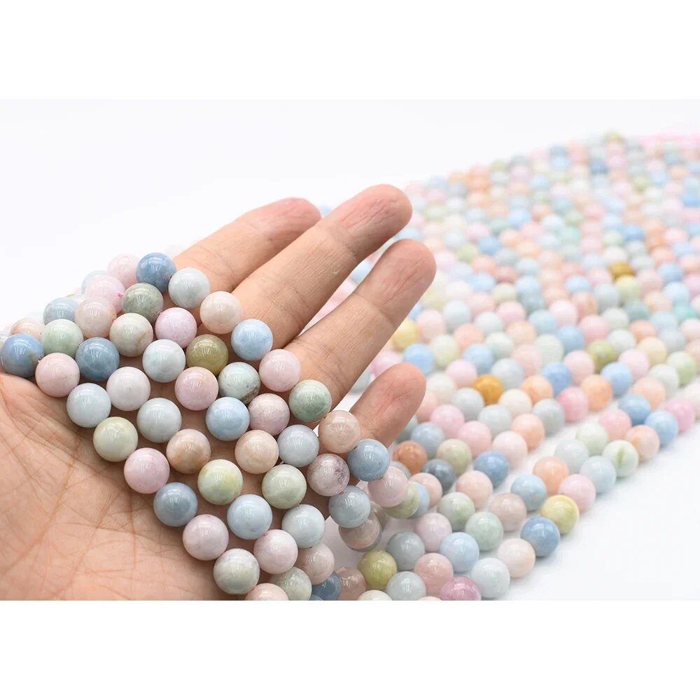 Натуральные гладкие морганит бусины 6-10 мм 10 мм