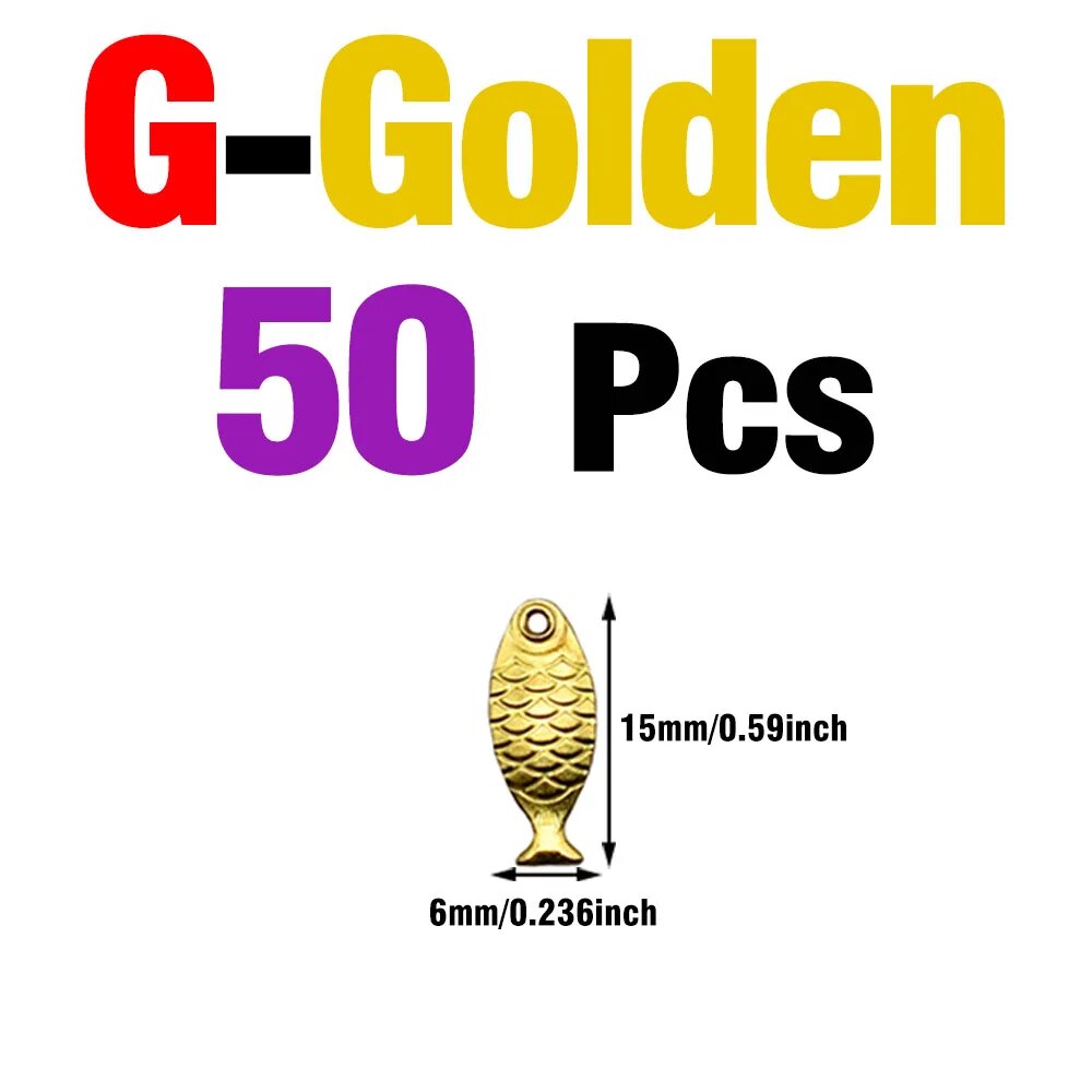 50шт рыбок Golden G, металлические блесны