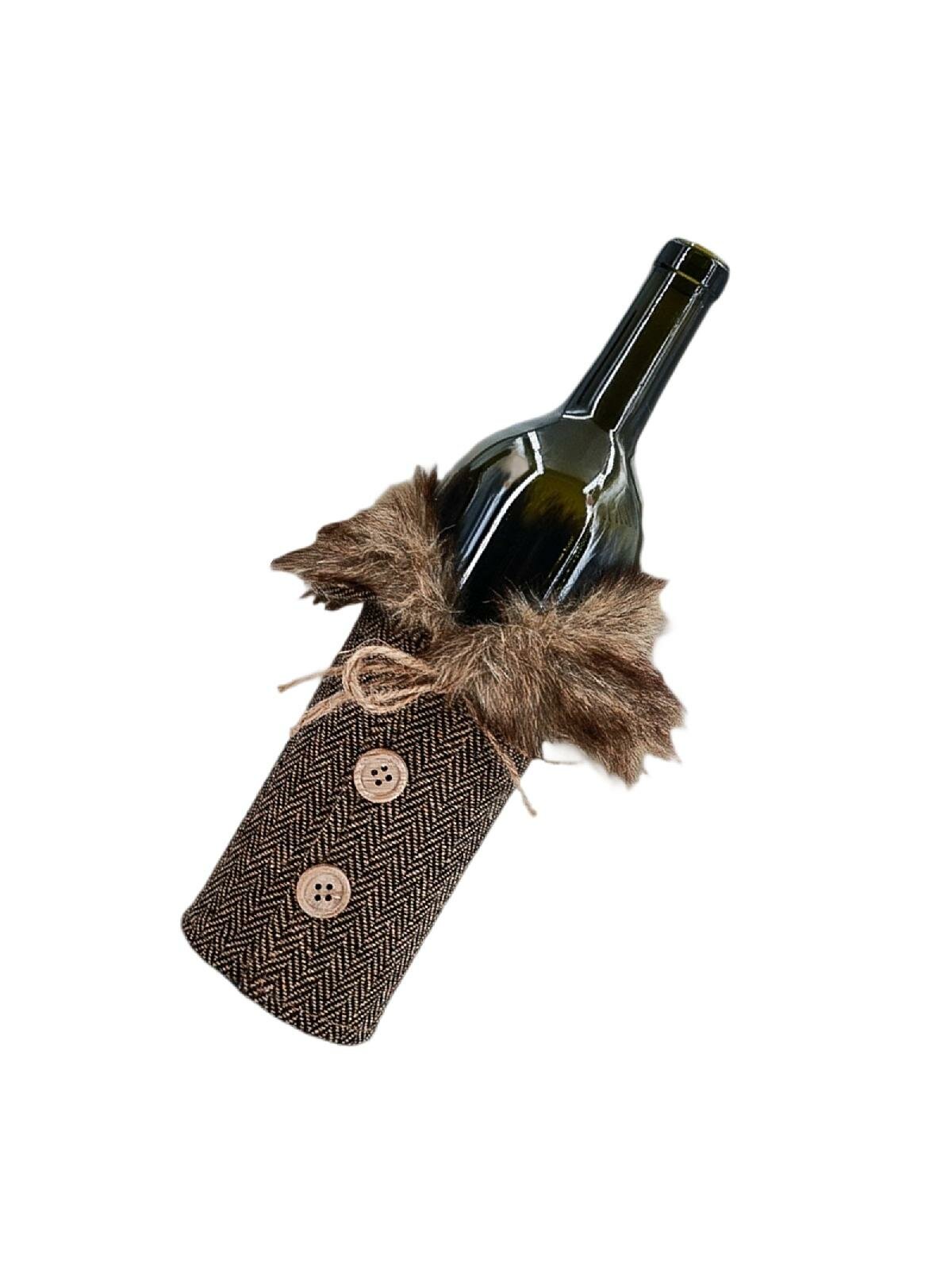 Элегантная Рождественская крышка для бутылки вина, украшение стола для праздничного ужина