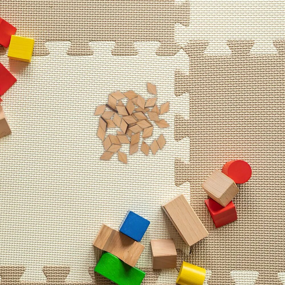 Бежевое бамбуковое напольное покрытие из 48 частей для декоративных миниатюрных домиков