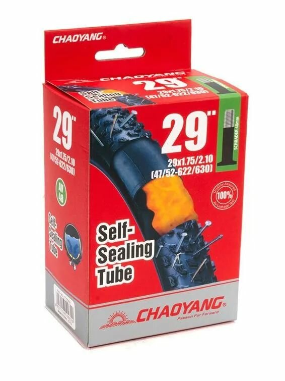 Велокамера анипрокольная 29"x1.75"/2.10" автовентиль 48мм CHAOYANG/STELS самозаклеивающаяся