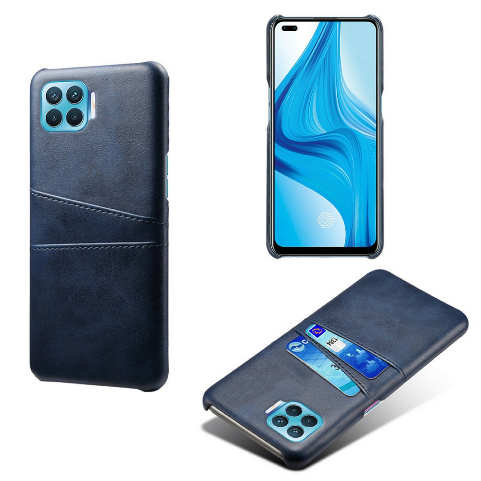 Чехол MyPads для OPPO F17 Pro и OPPO Reno 4 Lite из качественной импортной кожи с визитницей и отделением для карт