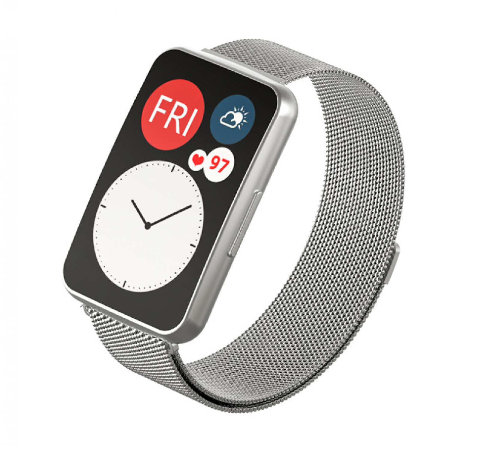 Сетчатый миланский ремешок MyPads для Huawei Watch Fit (2021) из нержавеющей стали с магнитным замком