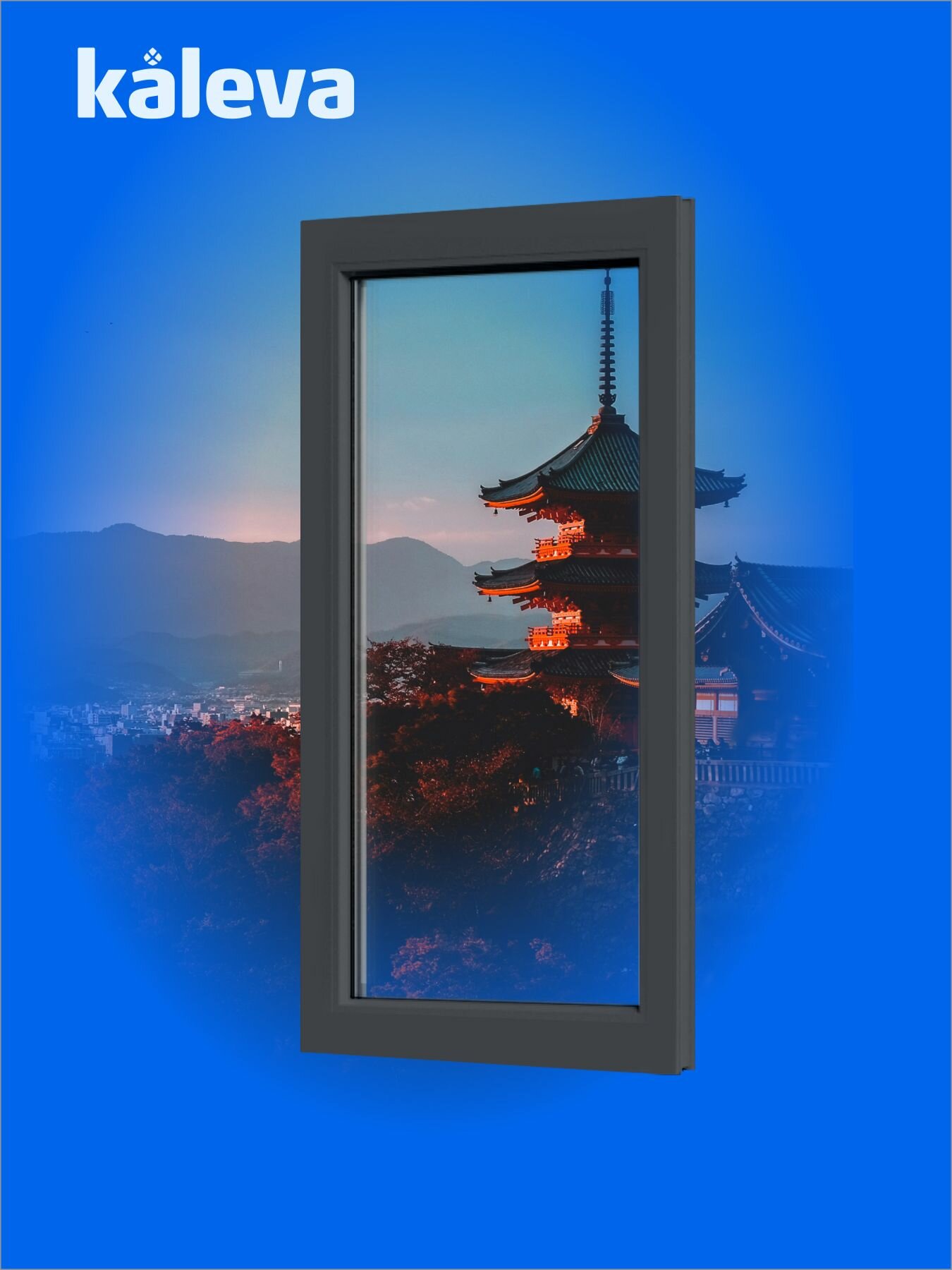 Пластиковое Окно ПВХ Kaleva 103х83 см, одностворчатое, глухое, двухкамерный стеклопакет с энергосберегающим стеклом