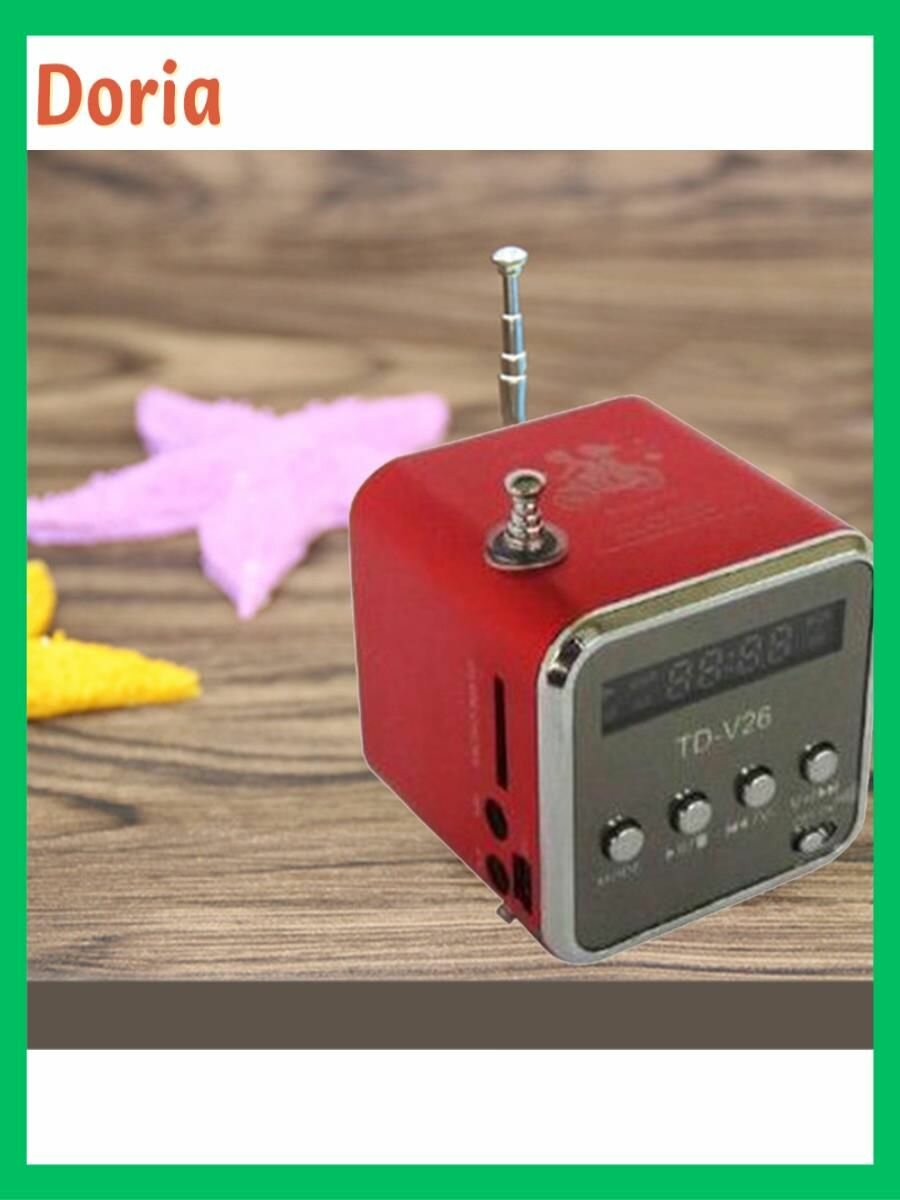 P0Цифровой Портативный Мини-FM-Радиоприемник TD-V26, Черный