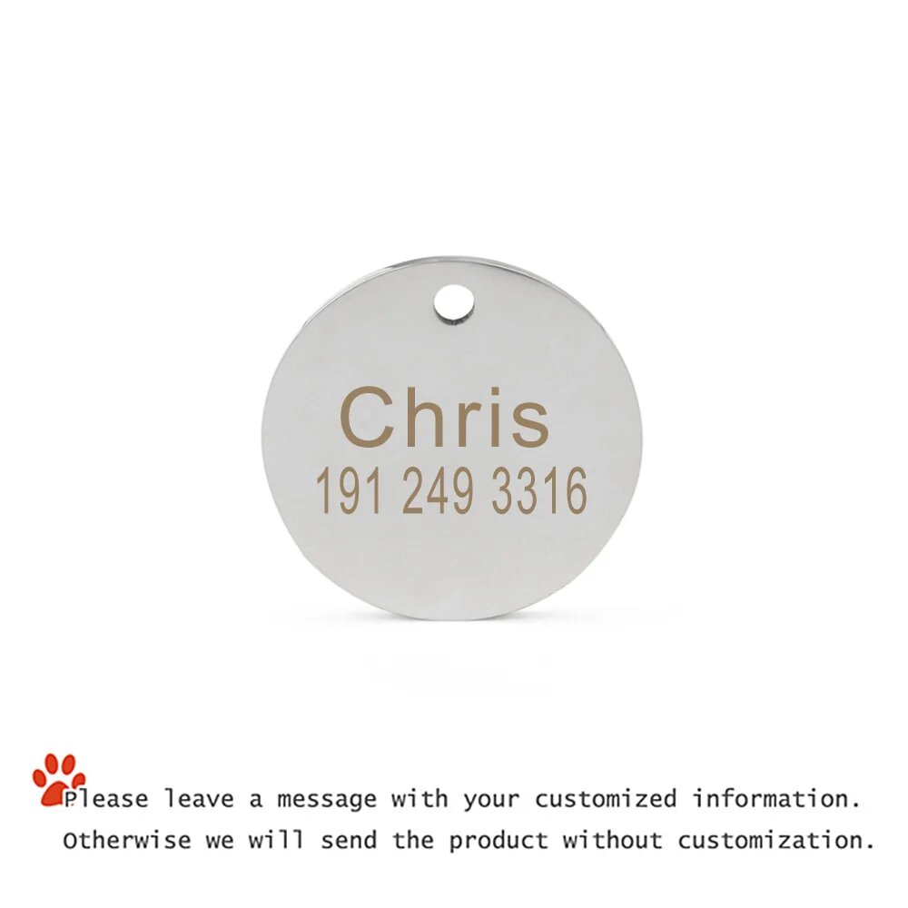 Персонализированная медаль для питомца Chris, Silvery