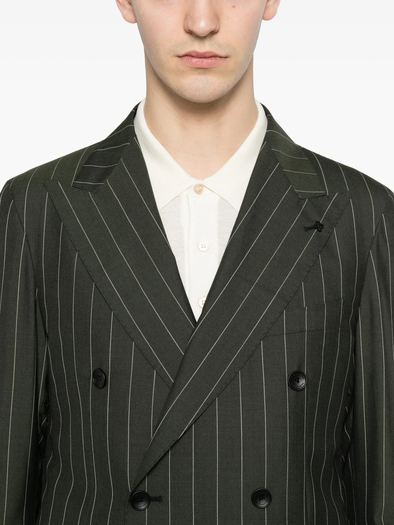Комбинезон Tagliatore Pinstripe-pattern single-breasted suit, размер 46, green — фото 1