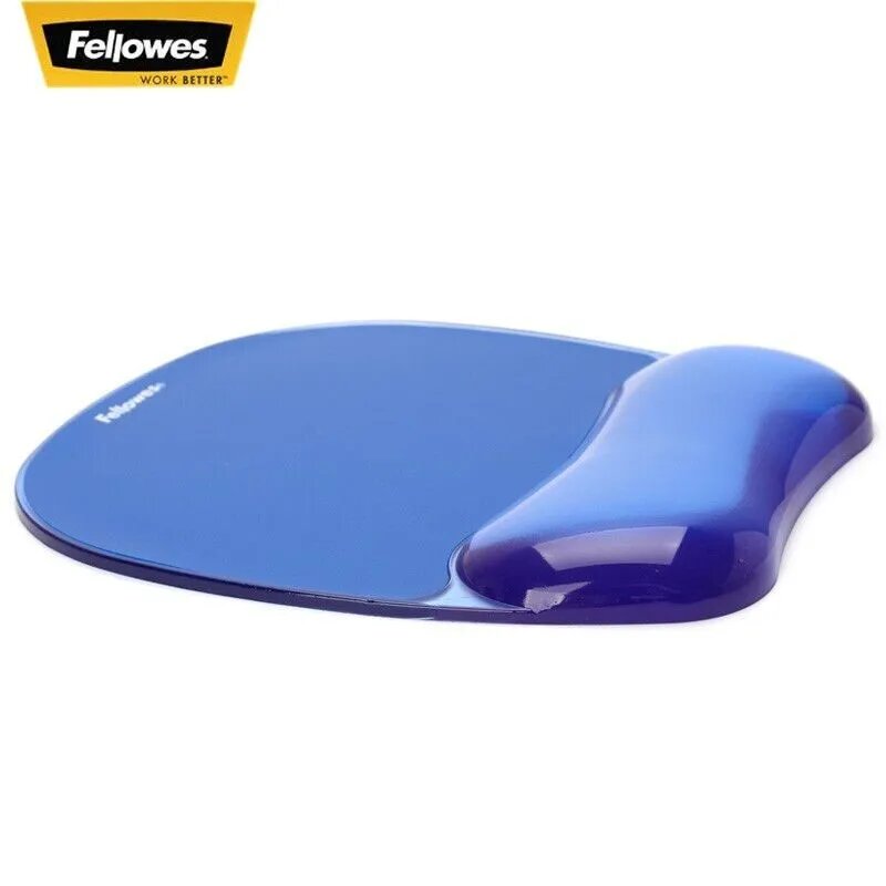 Fellowes Коврик для мышки с подушкой под запястье, синий, стандартный размер для комфортной работы — фото 1