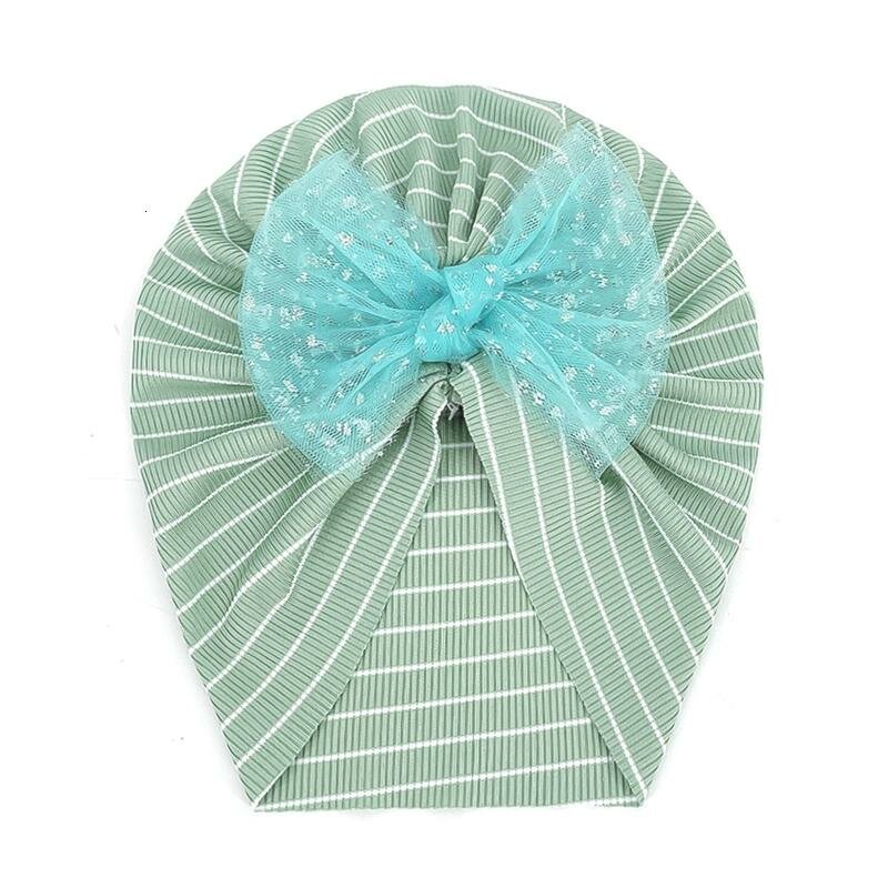 Детская полосатая турбан-шапочка, Зеленый
