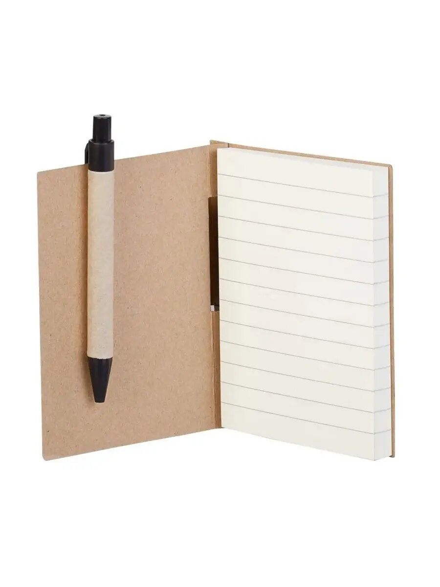 Экологичный мини-блокнот с ручкой для заметок
