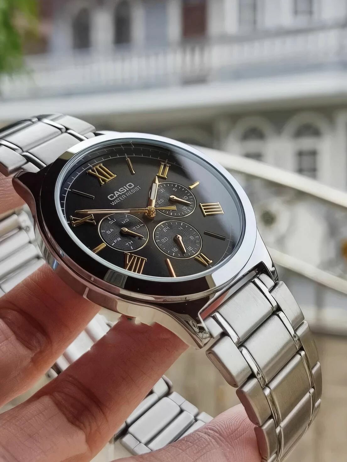 Наручные часы CASIO, серебряный, черный — фото 1