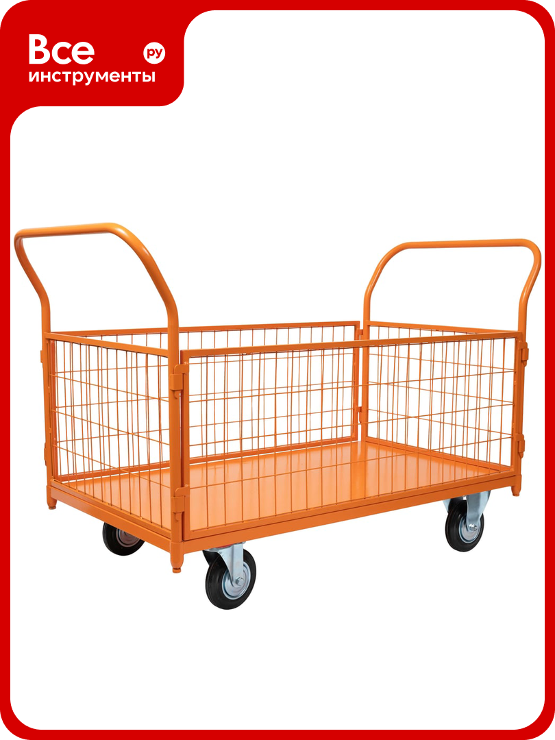 Тележка платформенная с сетчатыми бортами 700х1200 Gigant ТПС-005
