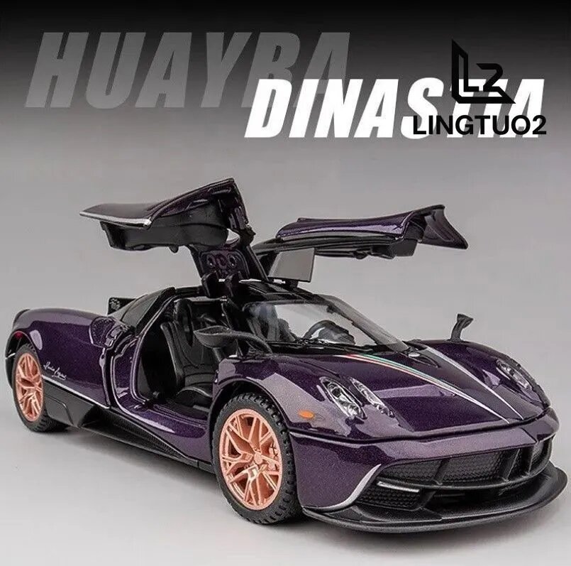Коллекционная модель Pagani Huayra Roadster 1:32 purple машинка с открывающимися дверьми