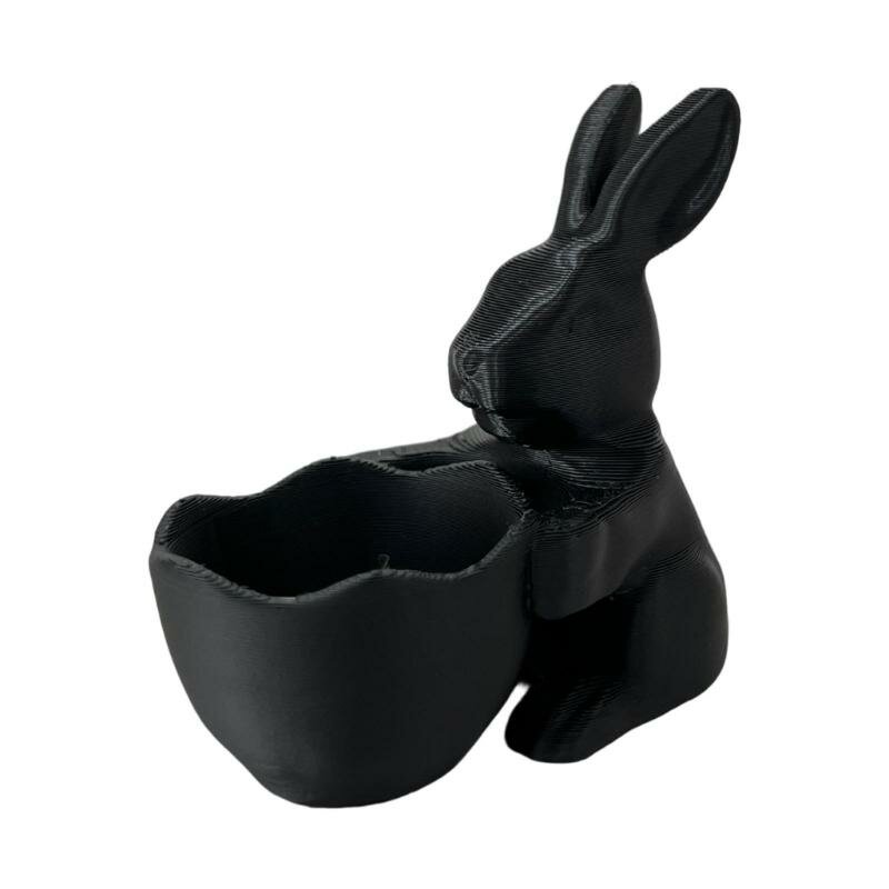 Корзинка-подставка для конфет в виде пасхального кролика, Черный