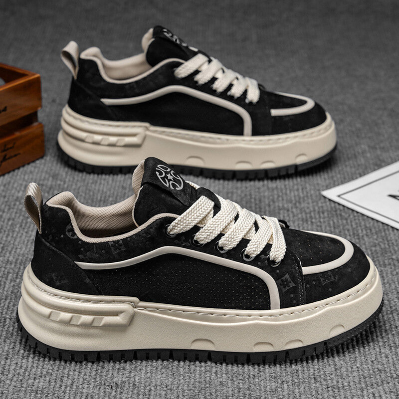 LUO Кеды Молодежь Осенняя Увеличение роста Кожа/Black