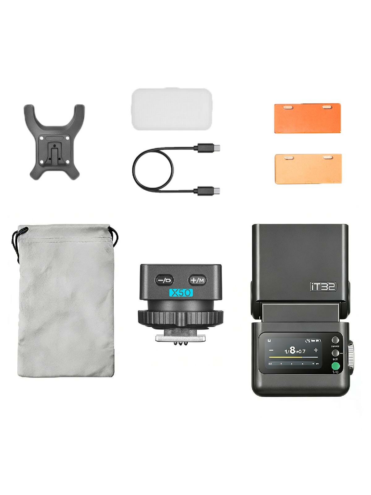 Поворотная головка вспышки с рассеивателем и панелью фотовспышки IT32 Soft Portrait Light