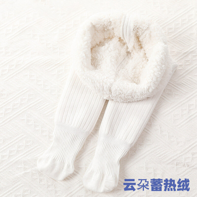 Детские колготки для осени и зимы, с флисовой подкладкой и утепленные, однотонные, для мальчиков и девочек, цельные флисовые теплые леггинсы для верхней одежды.