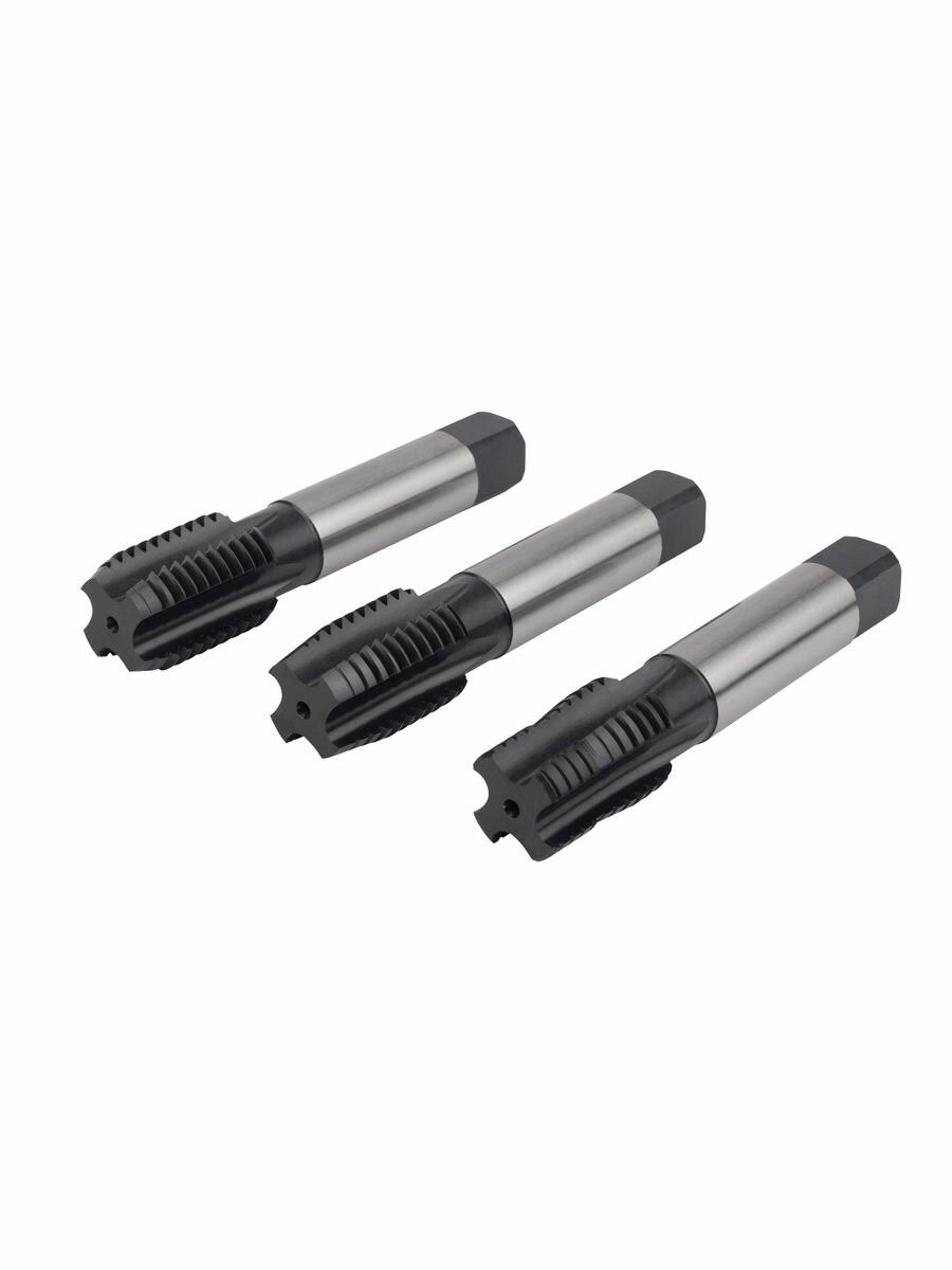 Набор метчиков NORGAU Industrial M 24 из HSS-E (Co 5%), по стали, чугуну и цветным металлам, 3 предмета.
