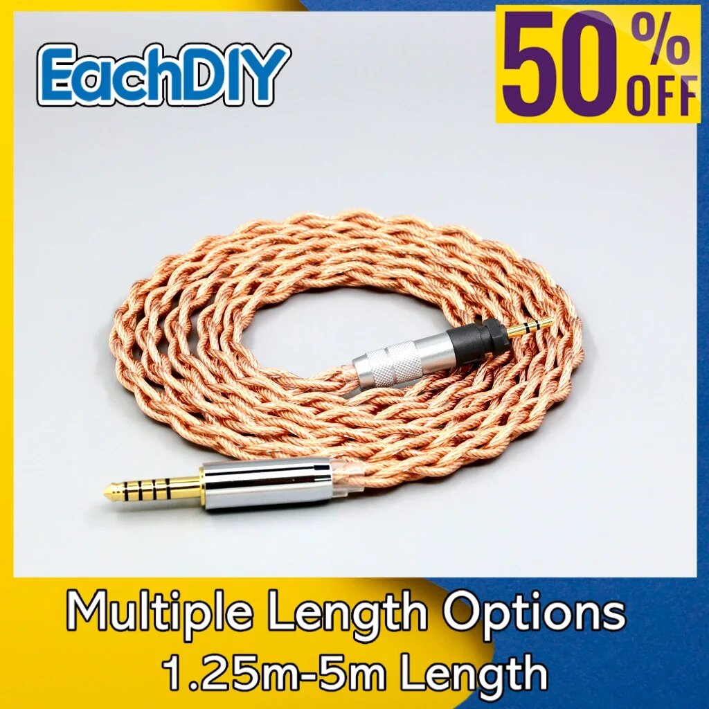 Графеновый кабель для наушников EachDIY 1.2m, 4 in 1 Plug