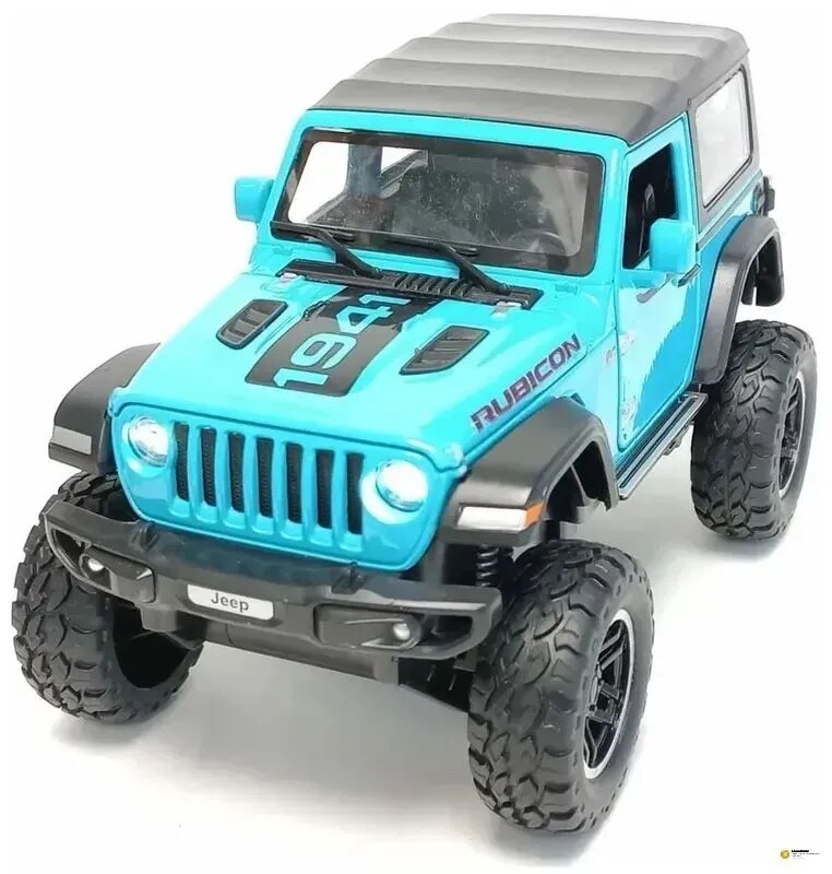 Машинка металлическая Jeep Wrangler 1:24, 21 см. Свет, звук, открываются двери