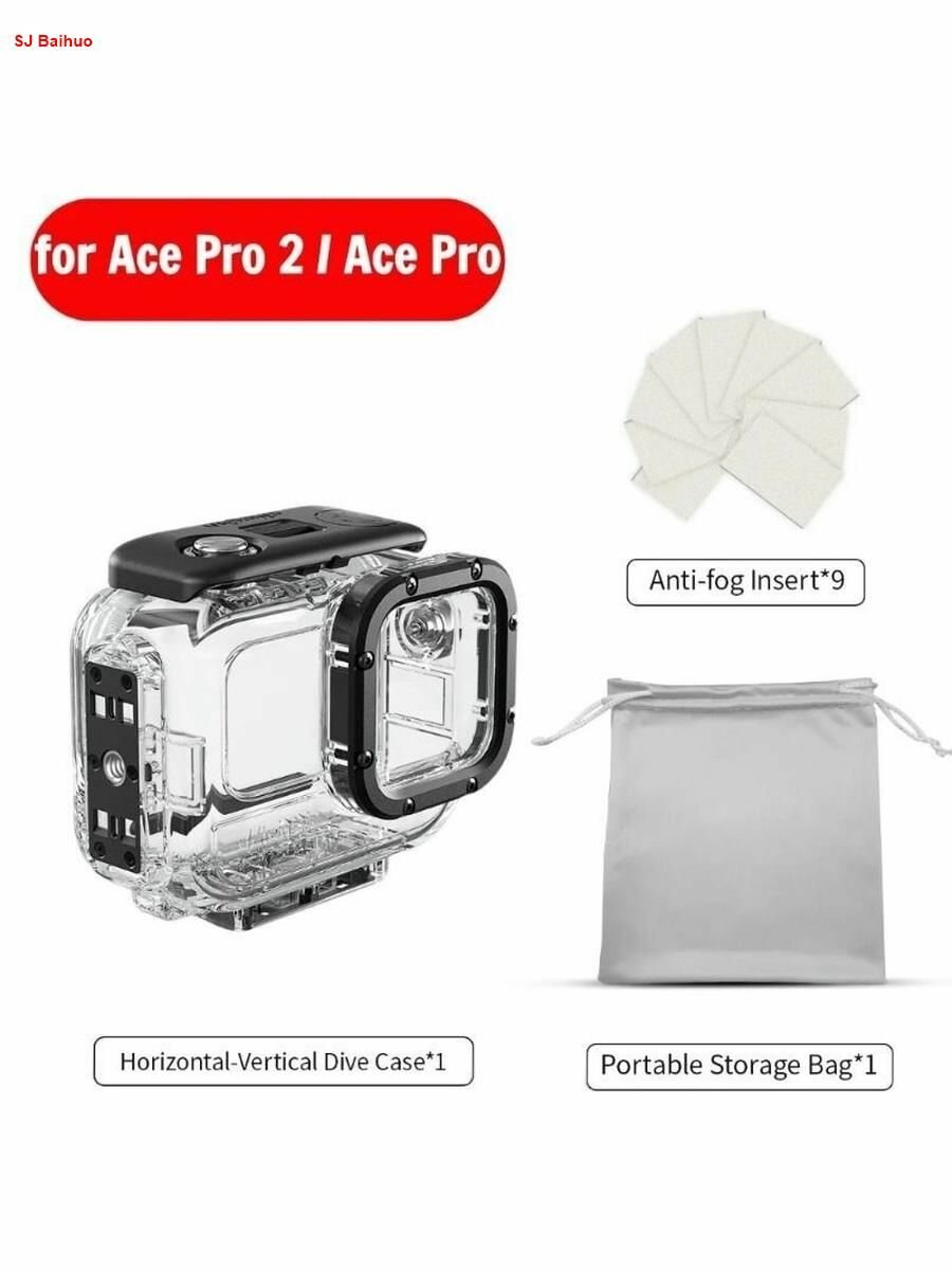 AMagisn чехол для погружения на 60 метров для Insta360 Ace Pro 2 / AcePro, водонепроницаемый защитный корпус длиной 197 футов под водой