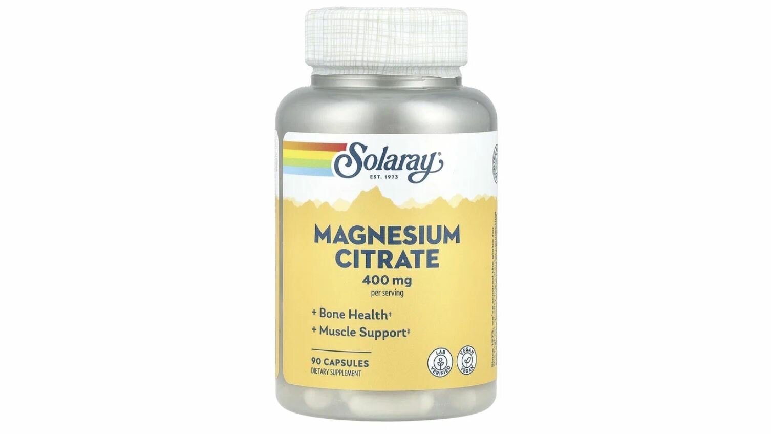 Solaray Magnesium Citrate цитрат магния, 90 вегетарианских капсул